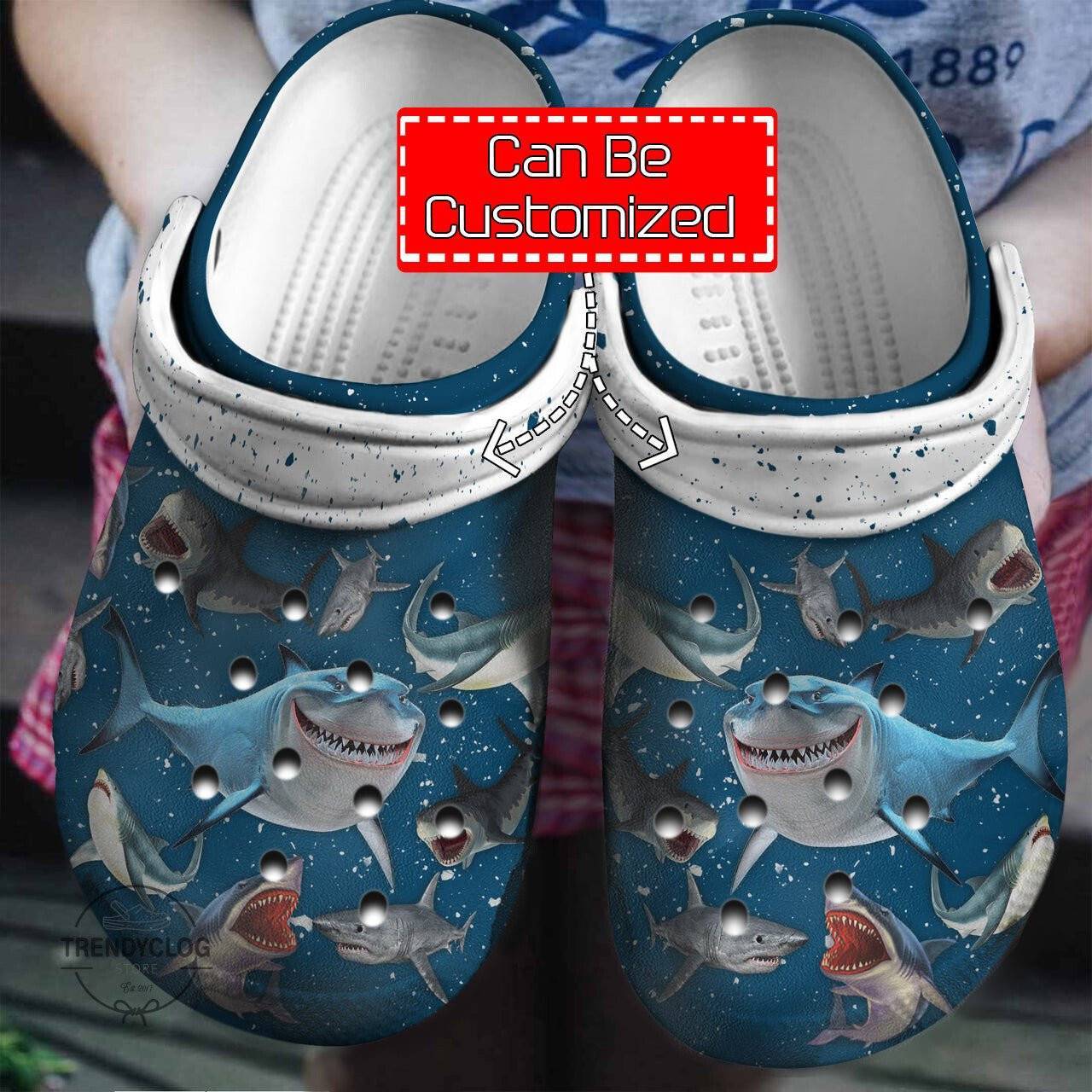Animal Personalized Blue Shark Lovers Clog Crocs Shoes - 365crocs
