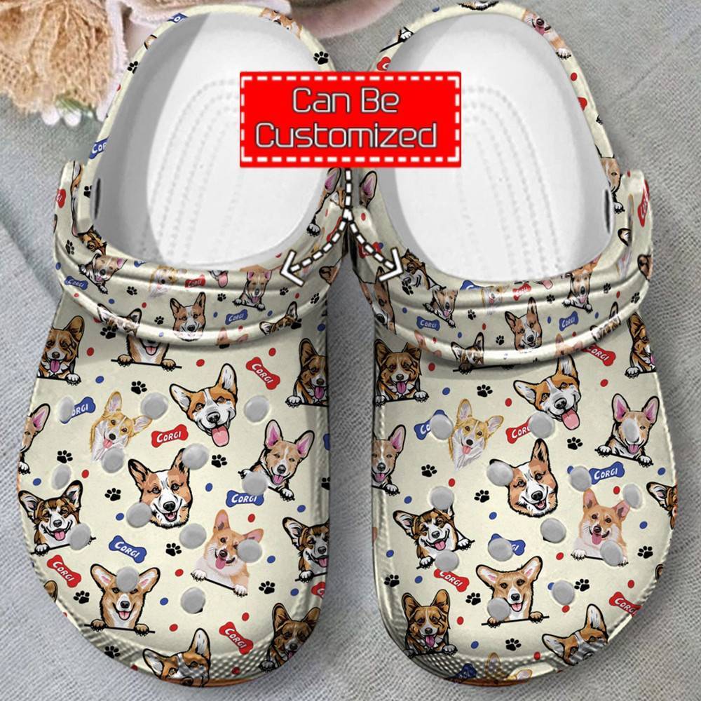 Animal Print - Pembroke Welsh Corgi Pattern Clog Crocs Shoes For Men ...