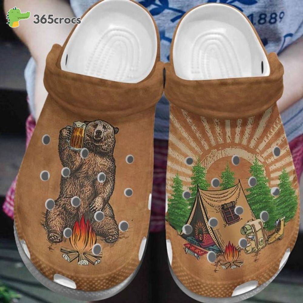 Bear Beer Camping Peace Camping Clog Crocbland Clog Birtday Camper ...