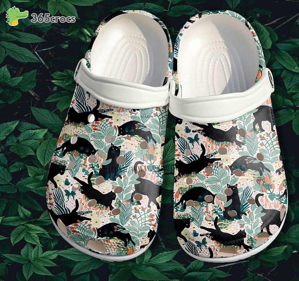 Black Cat Boho Tree Pattern Shoes Gift Women Black Cat Girl Shoes Croc ...