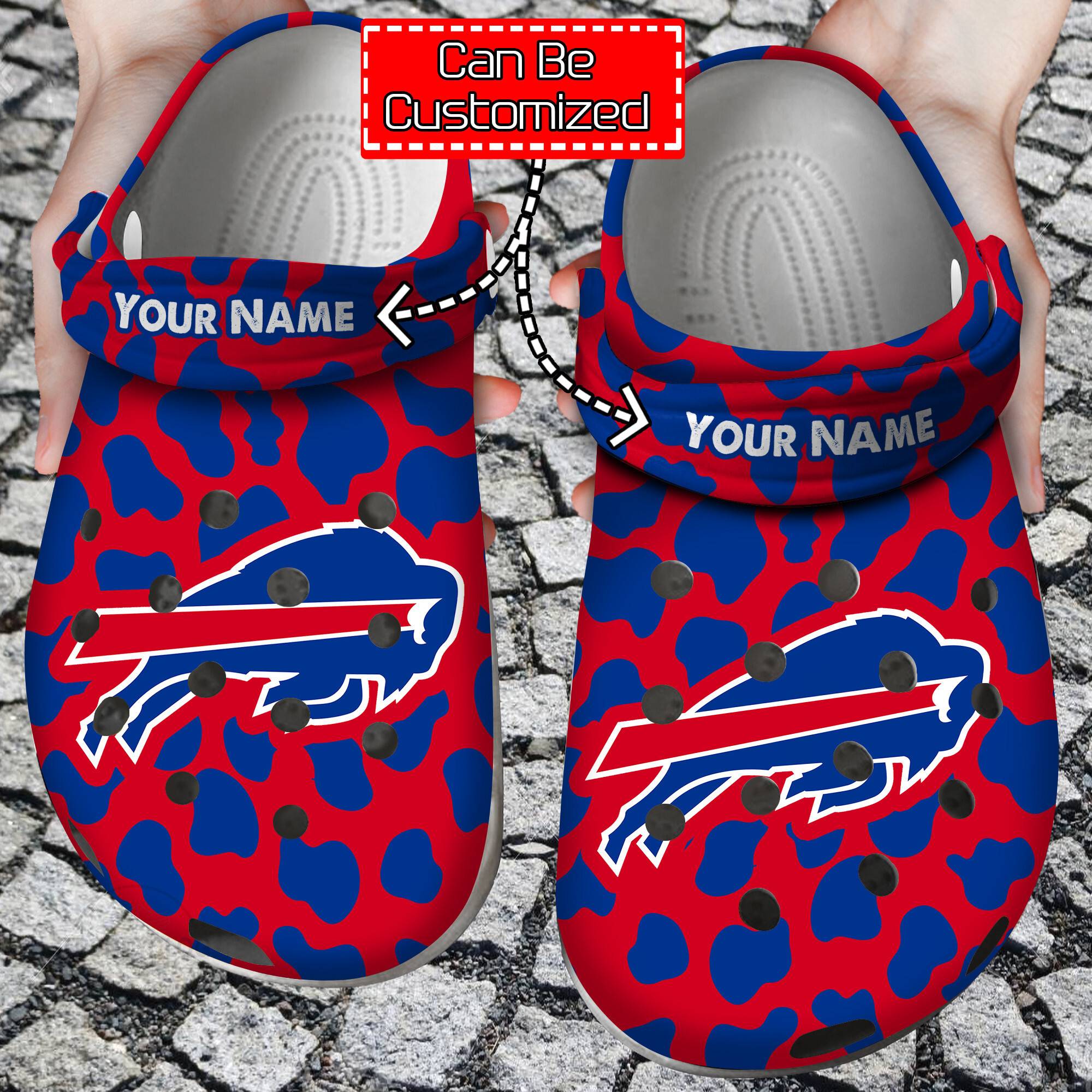 Custom Team Logo Name Football Cow Animal Print New Crocs Style Clog ...