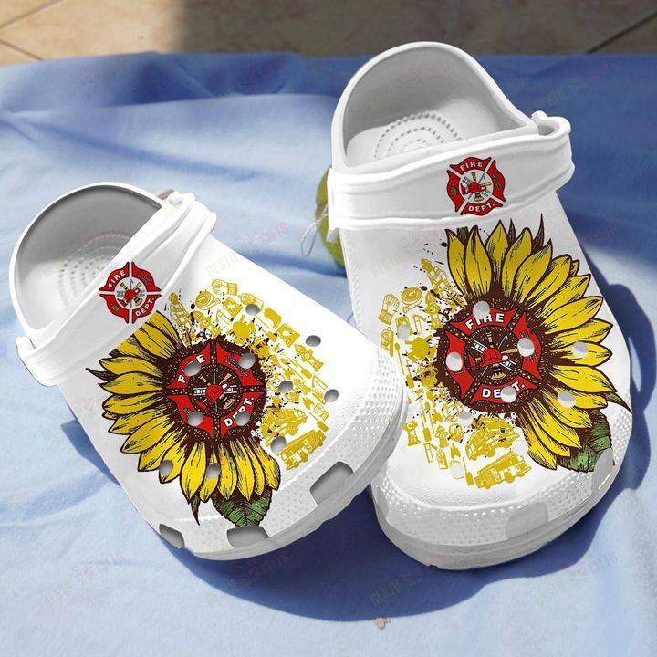 Firefighter Sunflower Crocs Classic Clogs Shoes - 365crocs