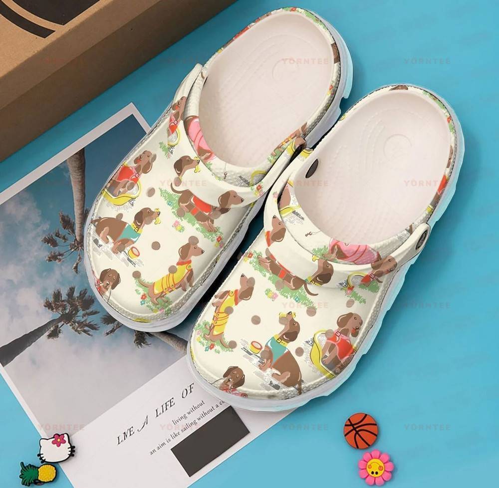 I Love Dachshund Lovely Gift For Lover Rubber Crocs Clog Shoes - 365crocs