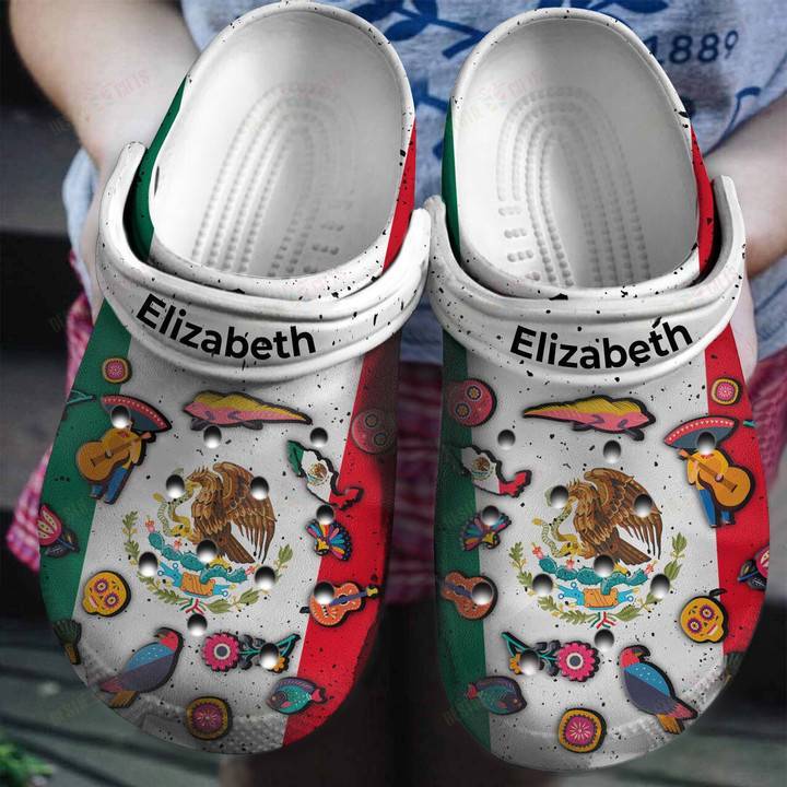Personalized Mexico Flag Symbols Crocs Classic Clogs Shoes - 365crocs