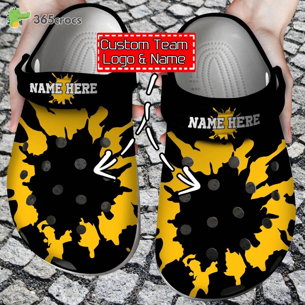 Personalized Name Logo Team Color Splash Crocs Clog Shoes - 365crocs