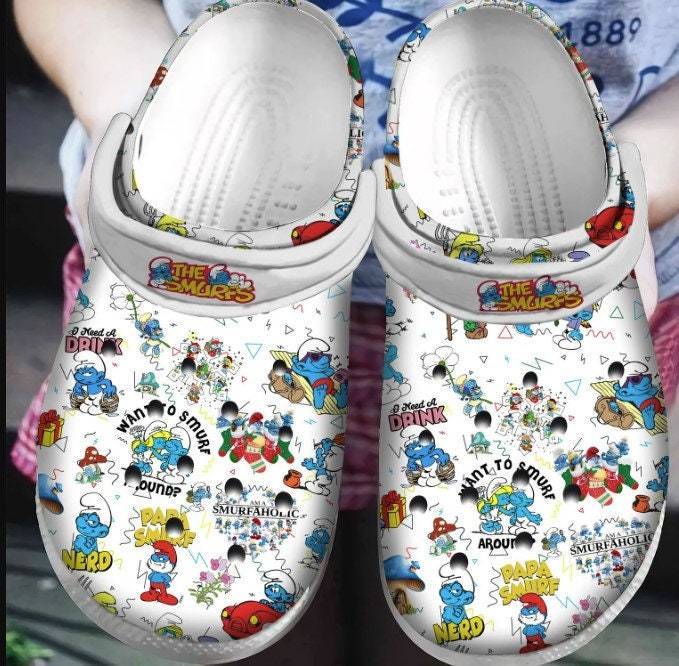 The Smurfs Cartoon Characters Trending Crocs Clogs, Adults Kids Crocs ...