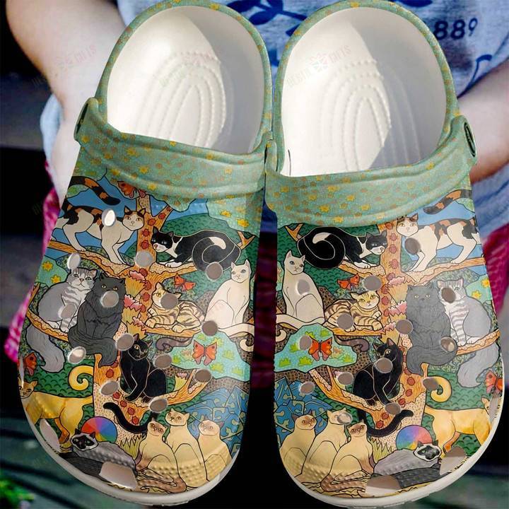 Tree Of Cats Crocs Classic Clogs Shoes - 365crocs